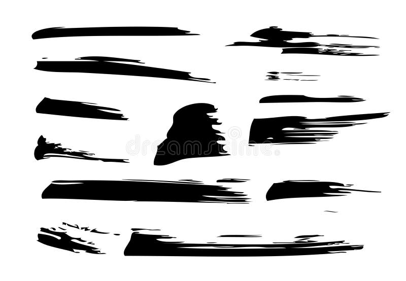 Vector Black Hand Draw Sketch, Horizontal Lines Various Shape from Big ...