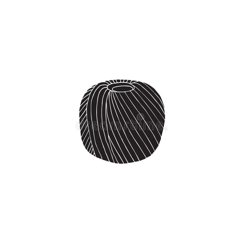 Vector Black Hand Drawn Sketch Knitting Thread Stock Vector ...