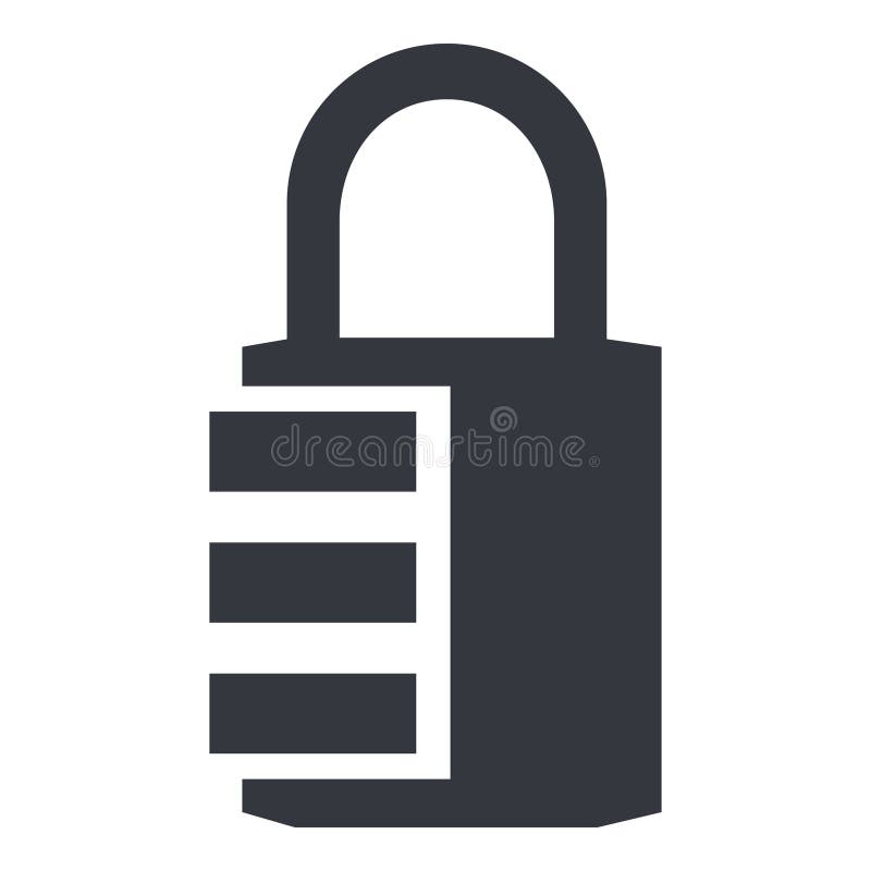Vector Black Icon - Combination Padlock Stock Illustration ...
