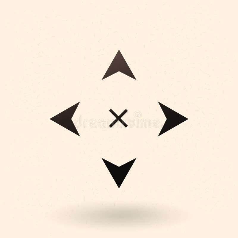 Vector Icon - Four Way Arrows. Cross of Arrows. Stock Vector ...