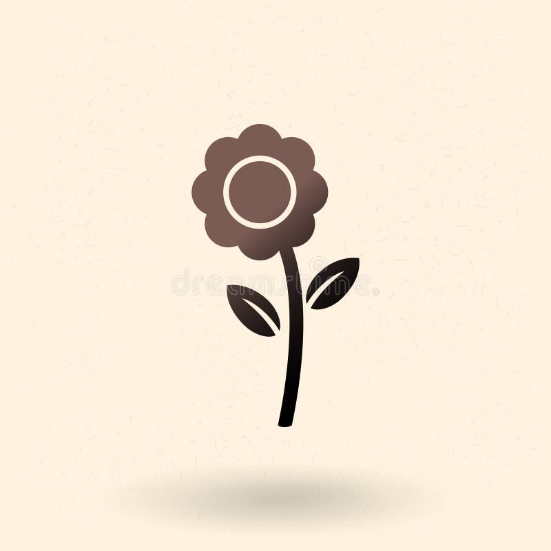 Vector Black Icon of Single Flower Stock Illustration - Illustration of ...