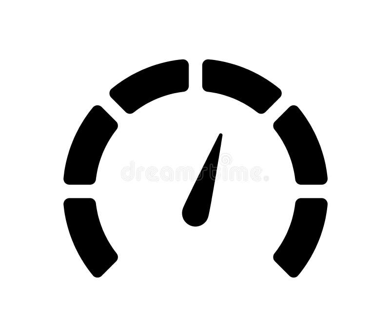 Vector Black Icon Speedometer Mileage Meter with Arrow for Dashboard ...
