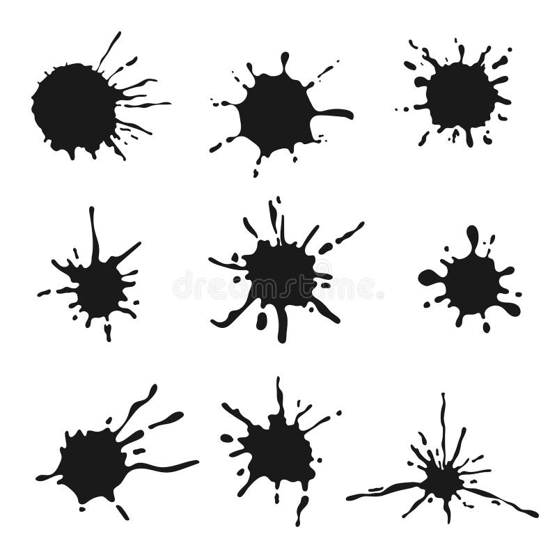 Vector black ink splash stock vector. Illustration of paint - 195622252