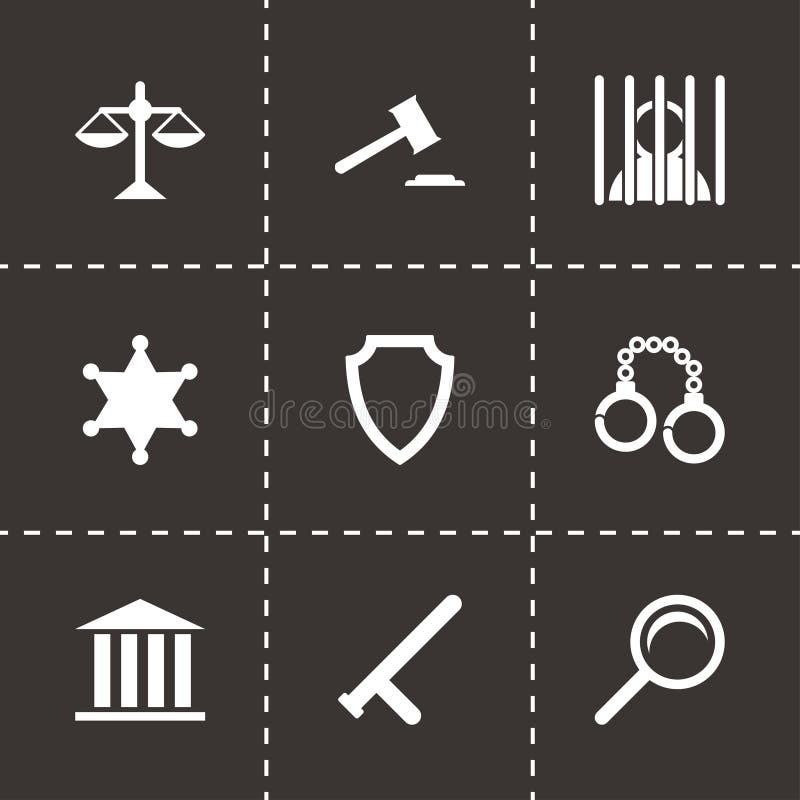 Vector Black Justice Icons Set Stock Vector - Illustration of judge ...