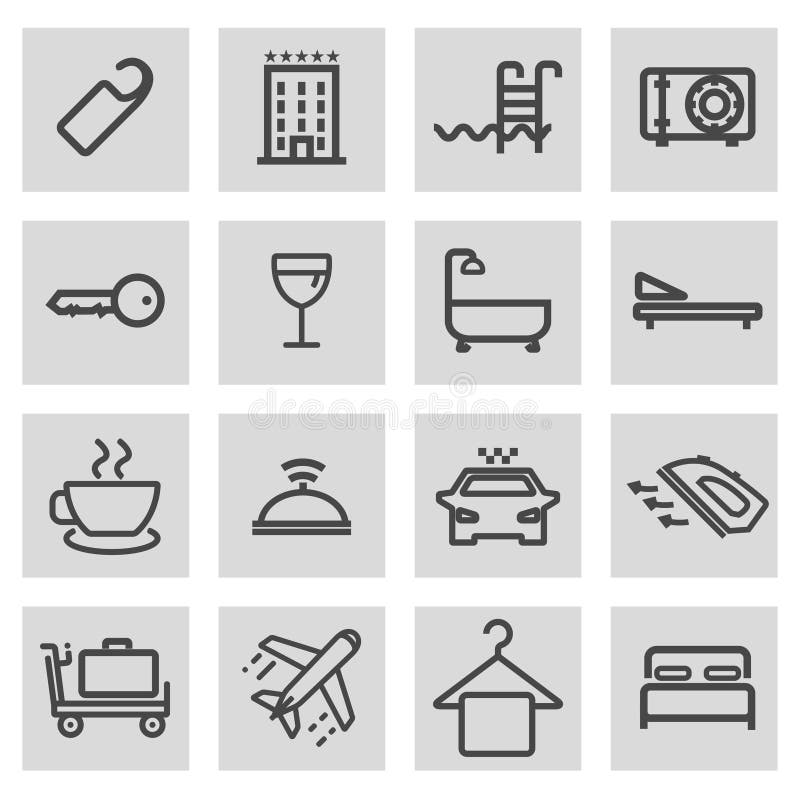 Vector Black Line Hotel Icons Set Stock Illustrations – 3,672 Vector ...