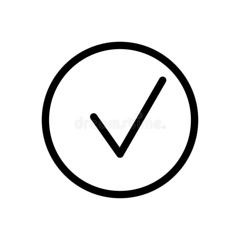 Check Mark Icon Line Isolated on White Background. Black Flat Thin Icon ...