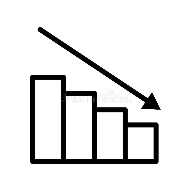 Vector Black Line Icon Financial Difficulties Isolated on White ...