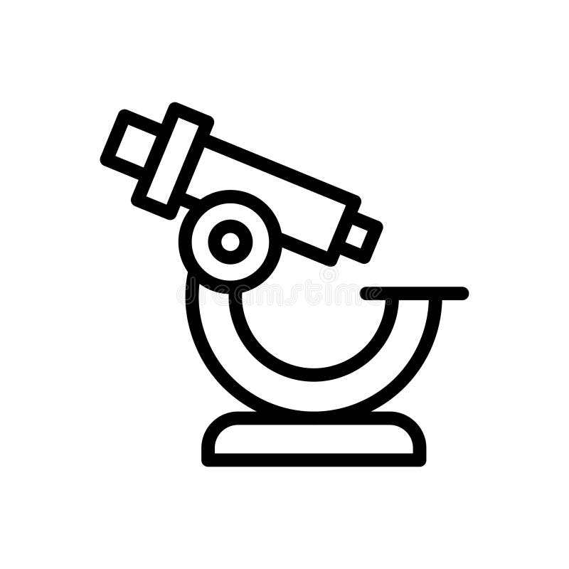 Vector Black Line Icon Laboratory Microscope Isolated on White ...