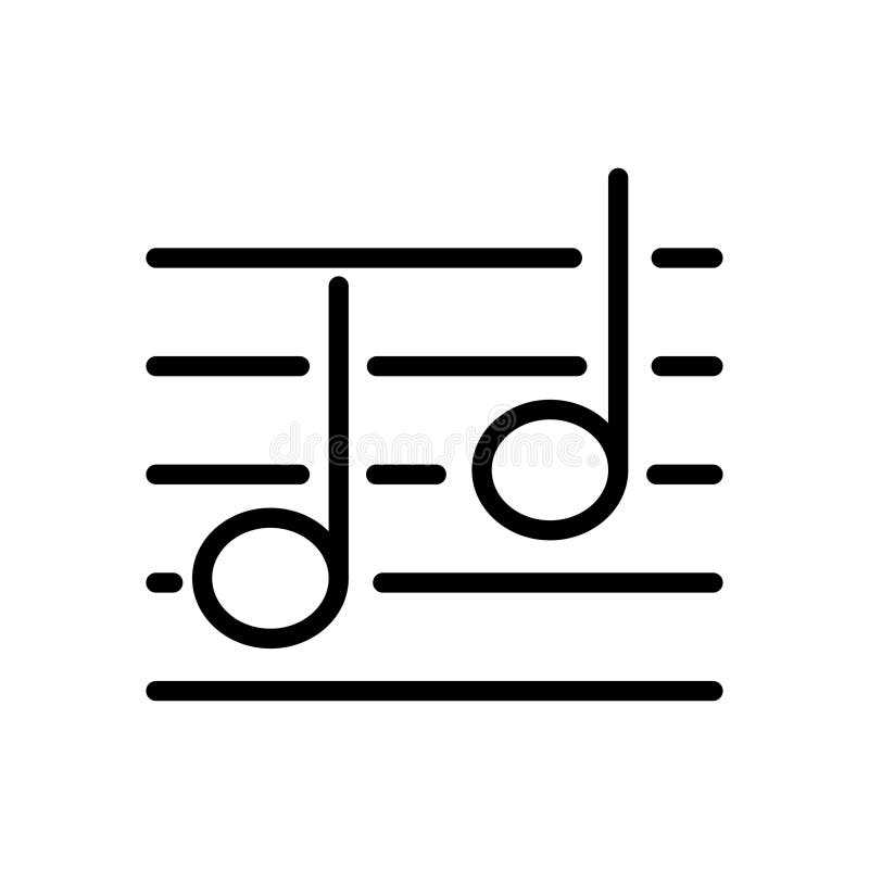Vector Black Line Icon Song Isolated on White Background Stock ...