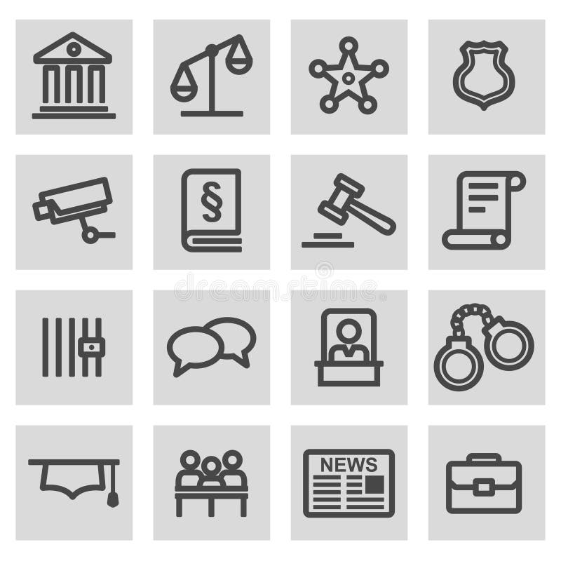 Line Law Justice Patterns Set Stock Vector - Illustration of advocate ...