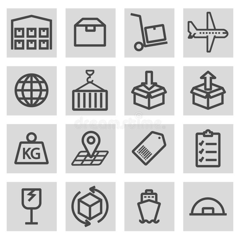 Shipping and Logistics Icons Stock Illustration - Illustration of cargo ...