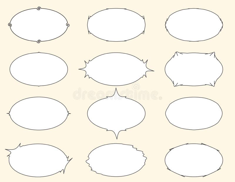 Vector Black Line Round Frames Set Stock Vector - Illustration of ...