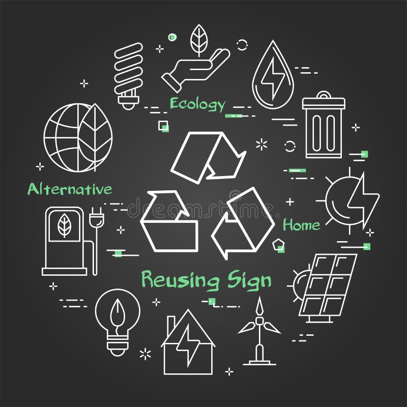 Green reusing eco concept stock vector. Illustration of protection ...