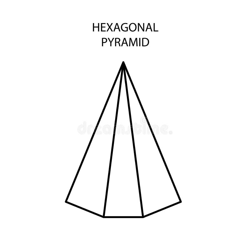 Vector Black Linear Hexagonal Pyramid for Game, Icon, Package Design ...