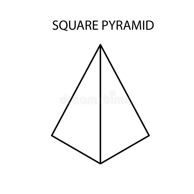 Vector Black Linear Square Pyramid for Game, Icon, Package Design, Logo ...