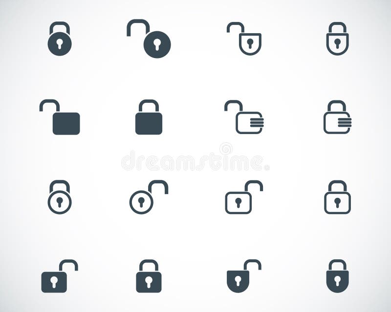 Vector black lock icons stock illustration. Illustration of element ...