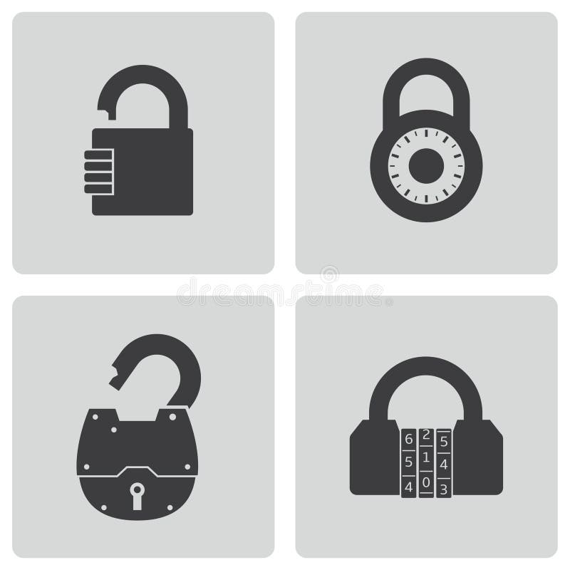 Lock icons set. stock vector. Illustration of privacy - 27525077