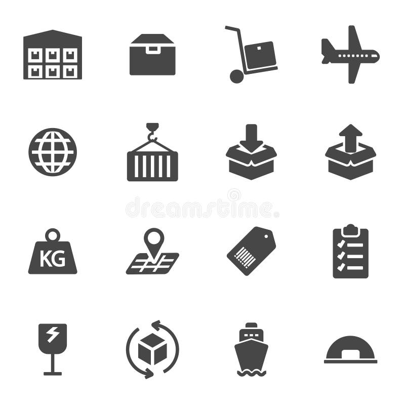 Logistics and Shipping Icons Set Stock Vector - Illustration of ...