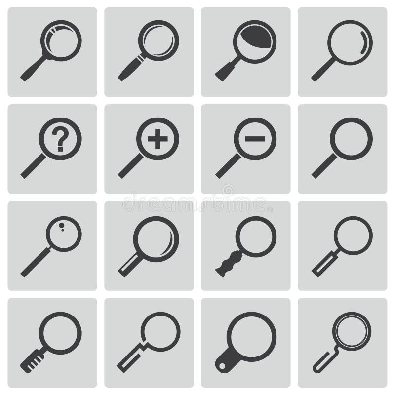 Magnifying Glass Icon Set stock vector. Illustration of magnifying ...