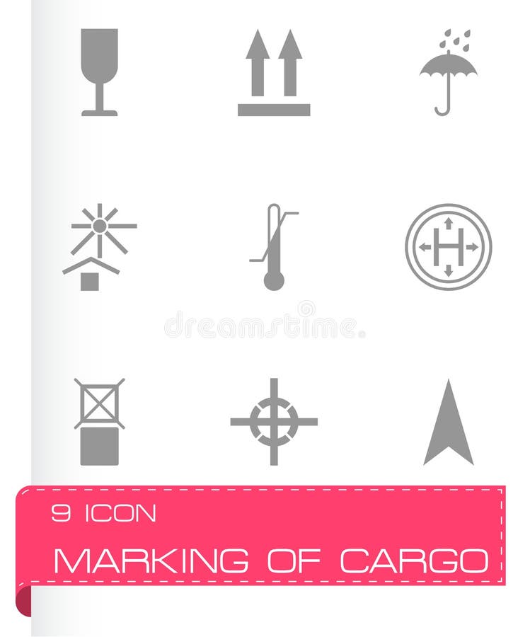 Vector Marking of Cargo Icon Set Stock Vector - Illustration of ...