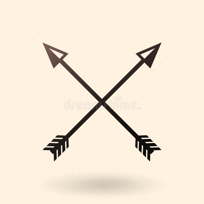 Vector Black Medieval Icon of Crossed Arrows Stock Vector ...