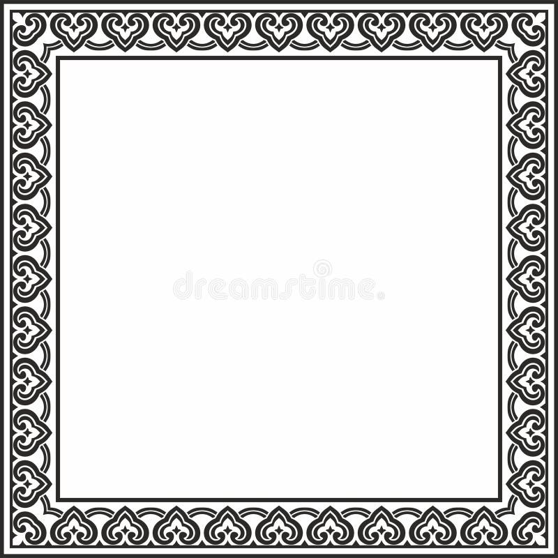 Vector Black Monochrome Chinese Rectangle, Frame. Stock Illustration ...