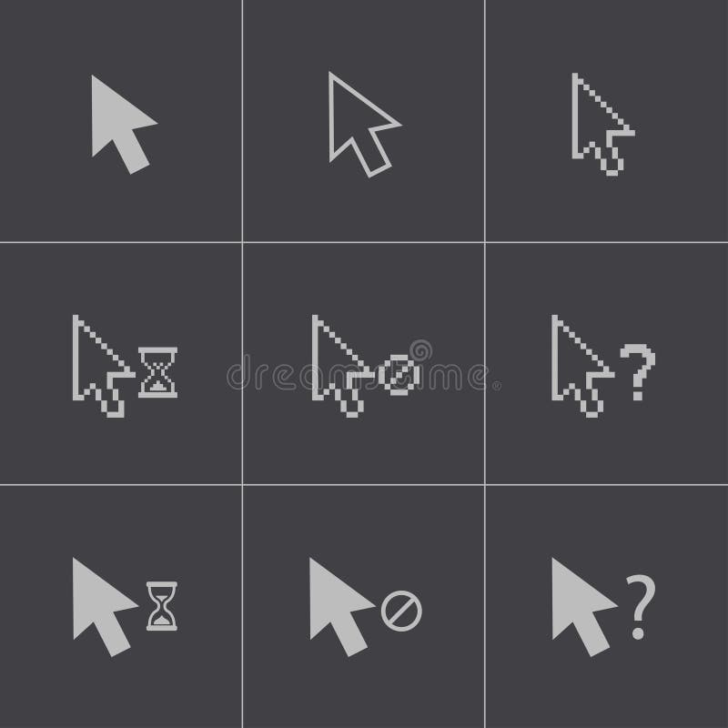 Vector Black Mouse Cursor Icons Set Stock Vector - Illustration of ...