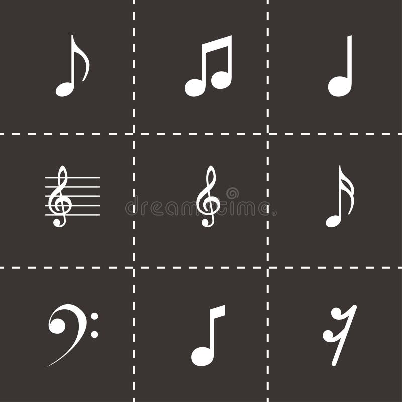Vector Black Notes Icons Set Stock Vector - Illustration of design ...