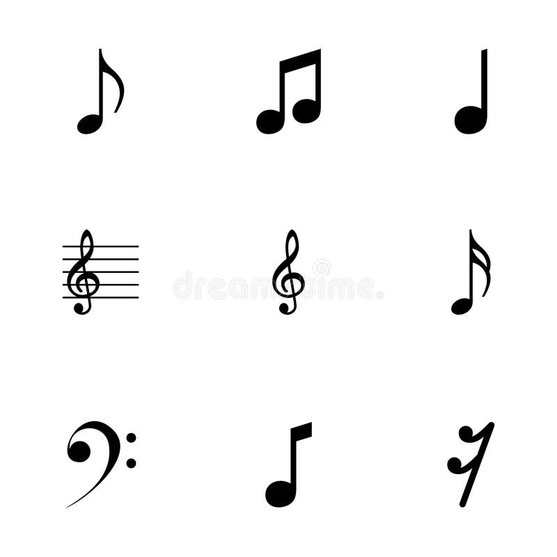 Vector Black Notes Icons Set Stock Vector - Illustration of vector ...