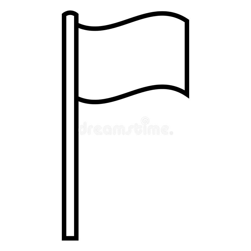 Vector Black Outline Minimalistic Flag Icon Stock Vector - Illustration ...