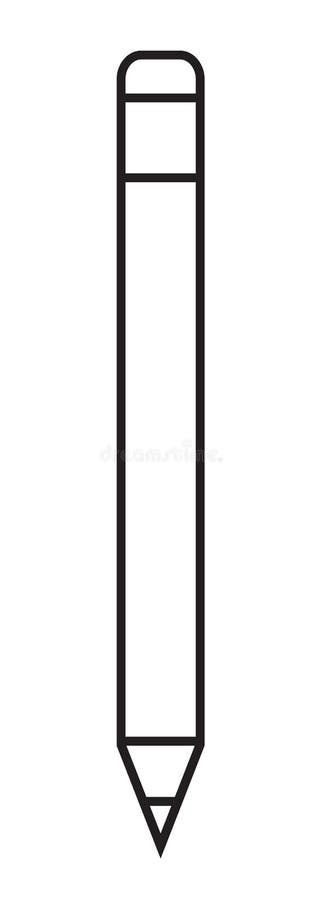 Vector Black Outline of Pencil Stock Vector - Illustration of kiddy ...