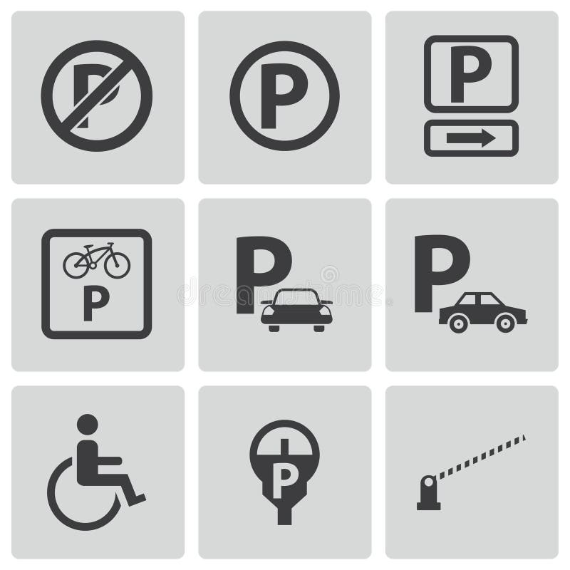 Car Park Parking Area Sign Symbol Pictogram Icon Stock Vector ...