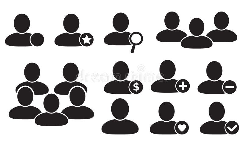 Vector Black People Icons Set Stock Vector - Illustration of teamwork ...