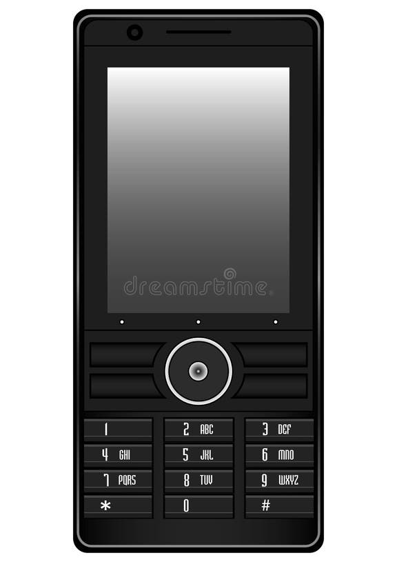 Vector black phone stock vector. Illustration of front - 6700916