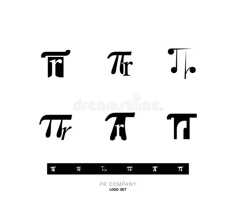 Vector Black Pr Logo Set for Design Stock Illustration - Illustration ...