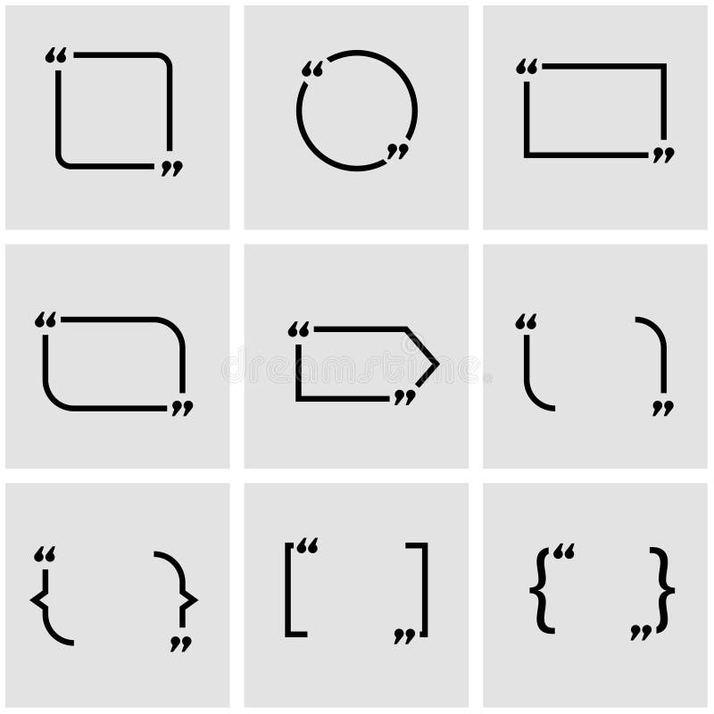 Black Quote Icon, Quote Sign or Logo Stock Vector - Illustration of ...