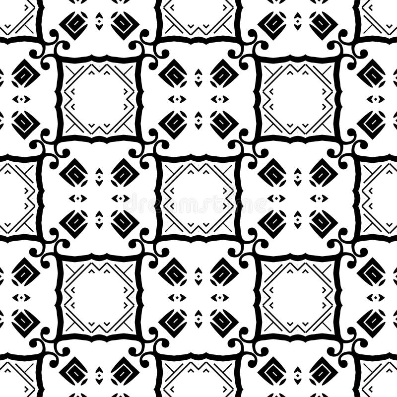 Vector Black Repeated Design on White Background Geometric Small ...