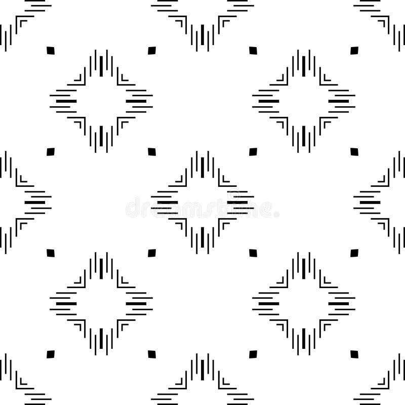 Vector Black Repeated Design on White Background Strip Lines Flower ...