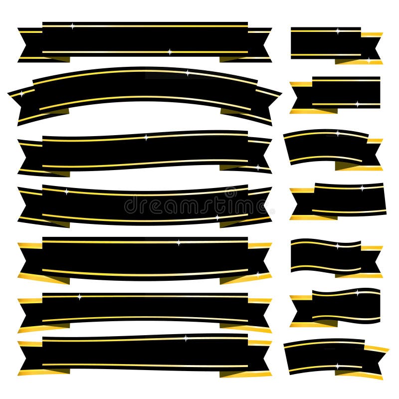 Vector Black Ribbons stock illustration. Illustration of design - 88477165
