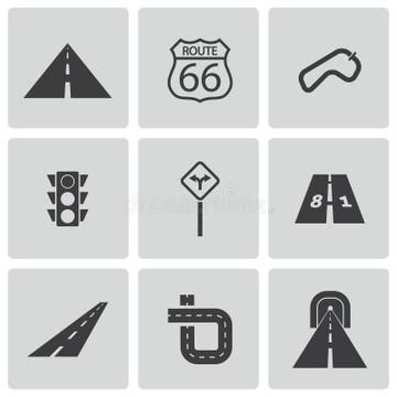 Road Pathway Highway Icons Speed Drive Track Stock Illustrations – 276 ...