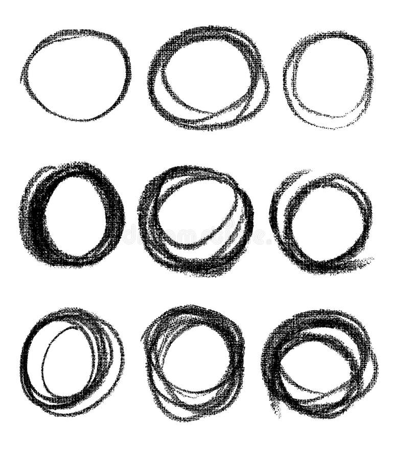 Black Ink Round Shapes Isolated On White Stock Illustration ...