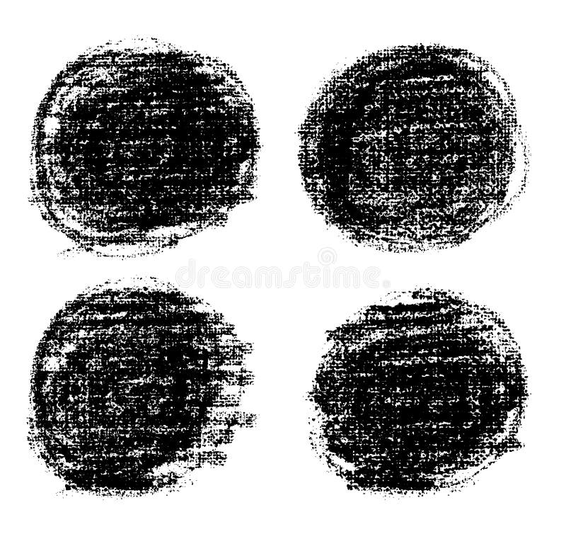 Black Ink Round Shapes Isolated on White Stock Illustration ...