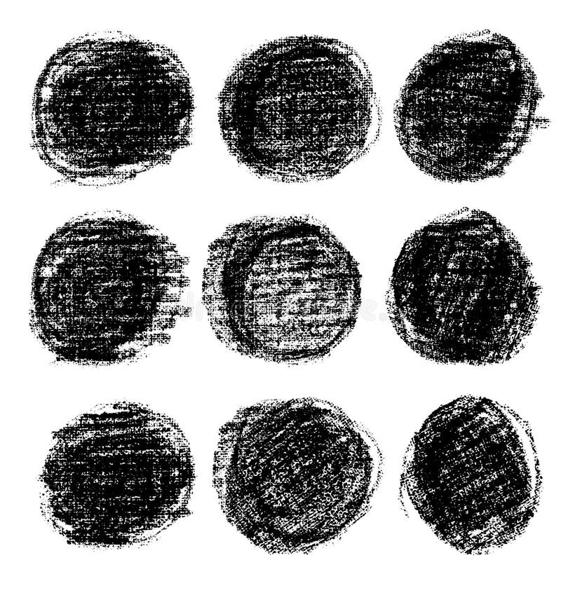 Black Ink Round Shapes Isolated On White Stock Illustration ...