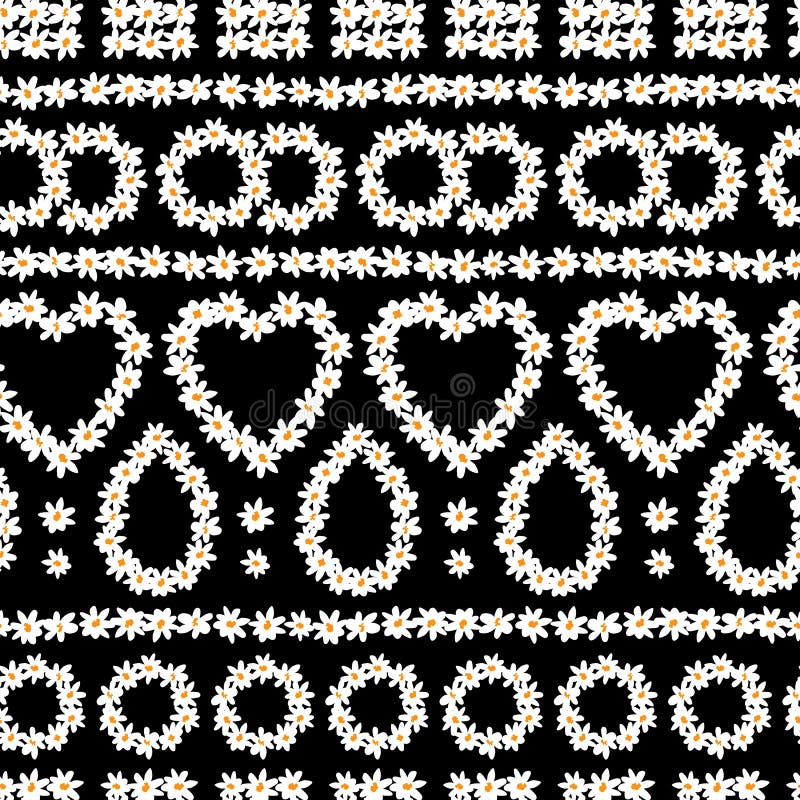 Black White Daisy Chain Stock Illustrations – 152 Black White Daisy ...