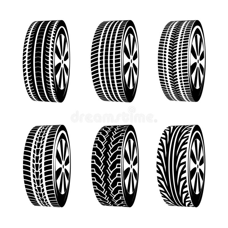 Vector Black Rubber Tyre Texture. Black Tire Design Car Texture ...