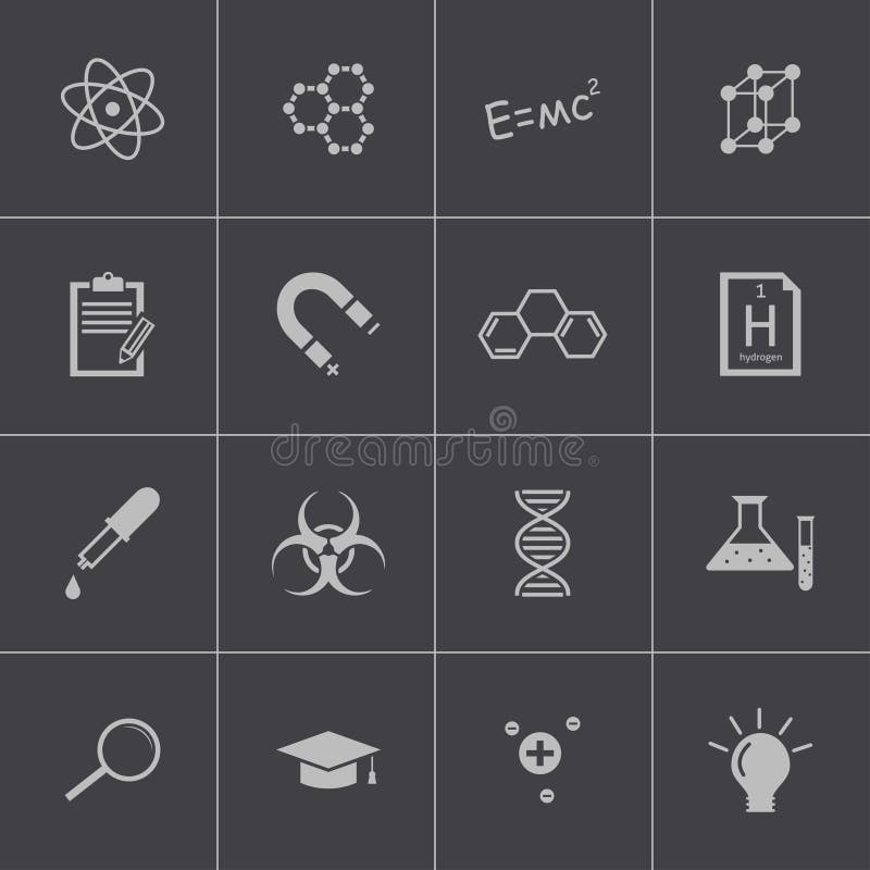 Vector Black Science Icon Set Stock Vector - Illustration of icon ...