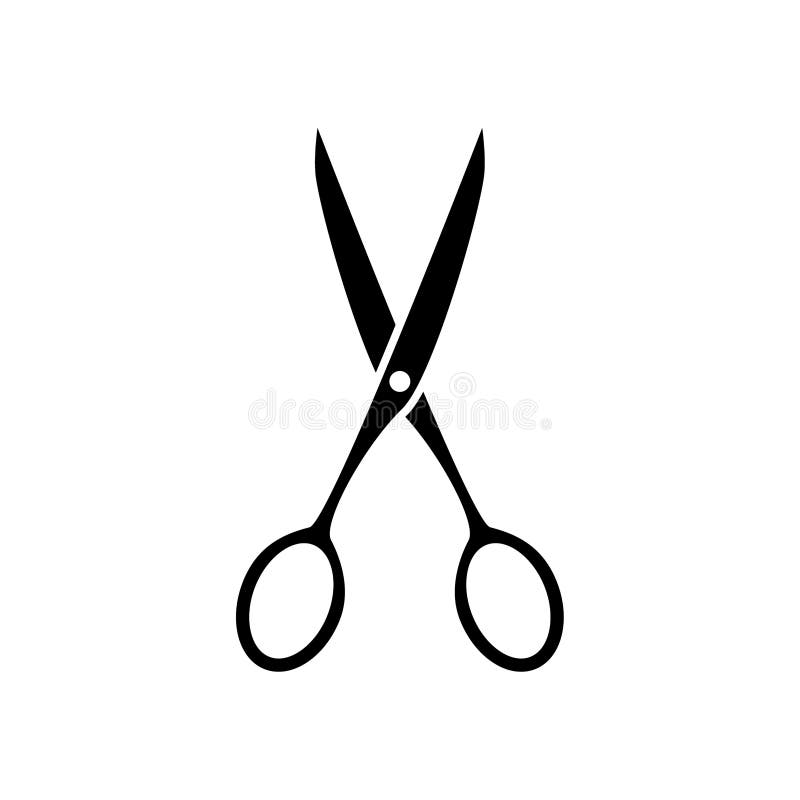 Vector black scissors icon stock vector. Illustration of line - 183511458