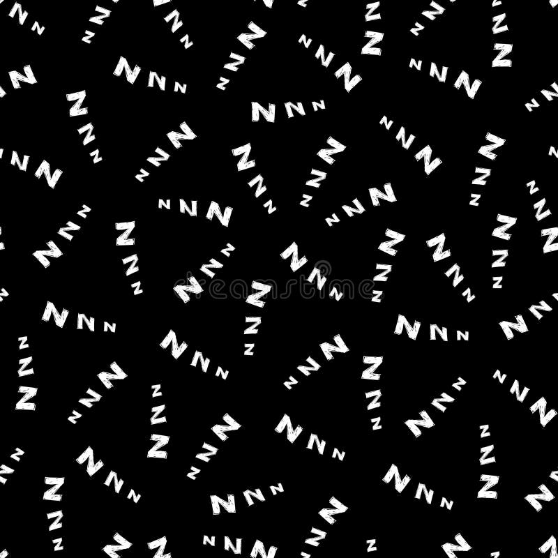 Vector Black Seamless Pattern with Scattered Cartoon Letters Z ...