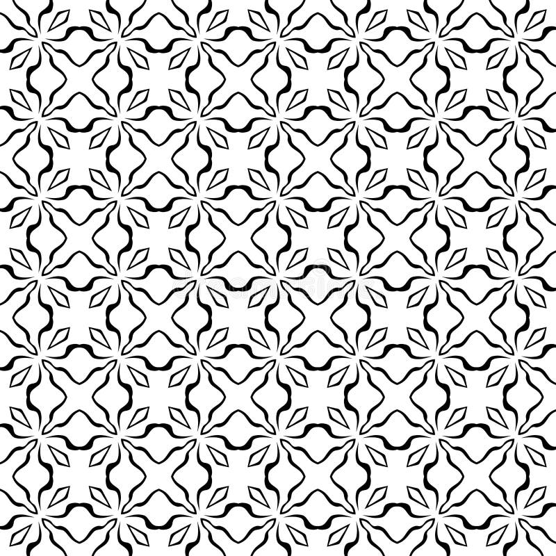 Vector Black Seamless Repeated Pattern on White Background Vector ...