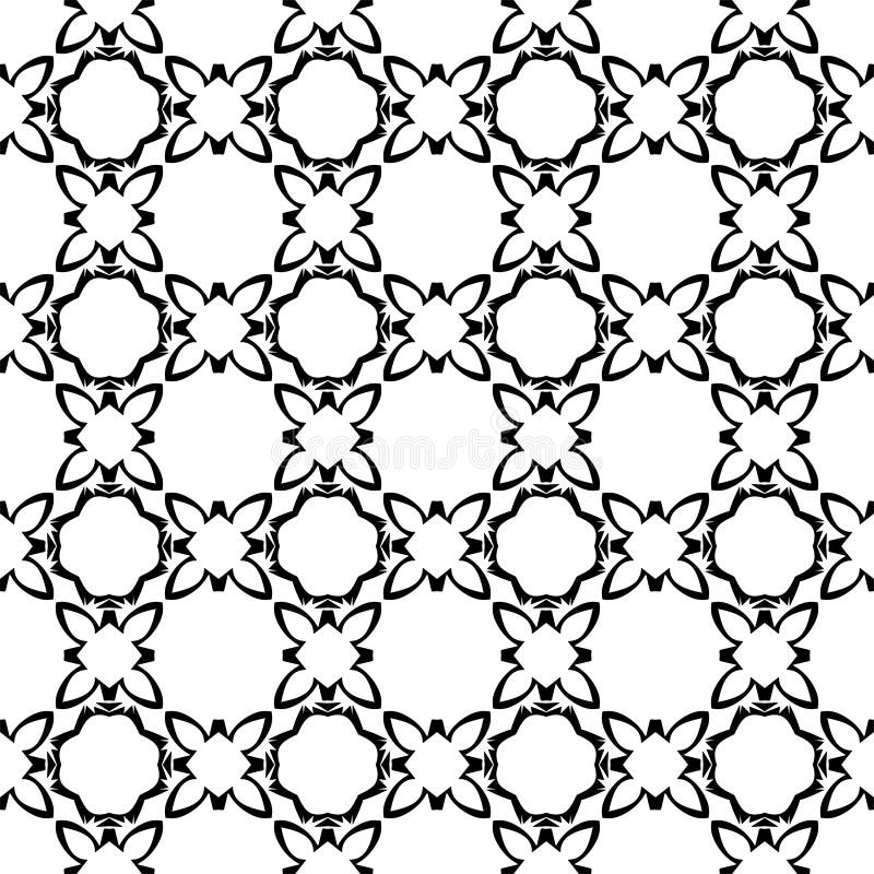 Vector Black Seamless Repeated Pattern on White Background Vector ...